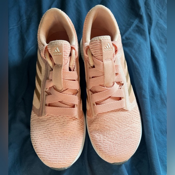 adidas | Shoes | Adidas Womens Peach And Gold Athletic Shoes | Poshmark